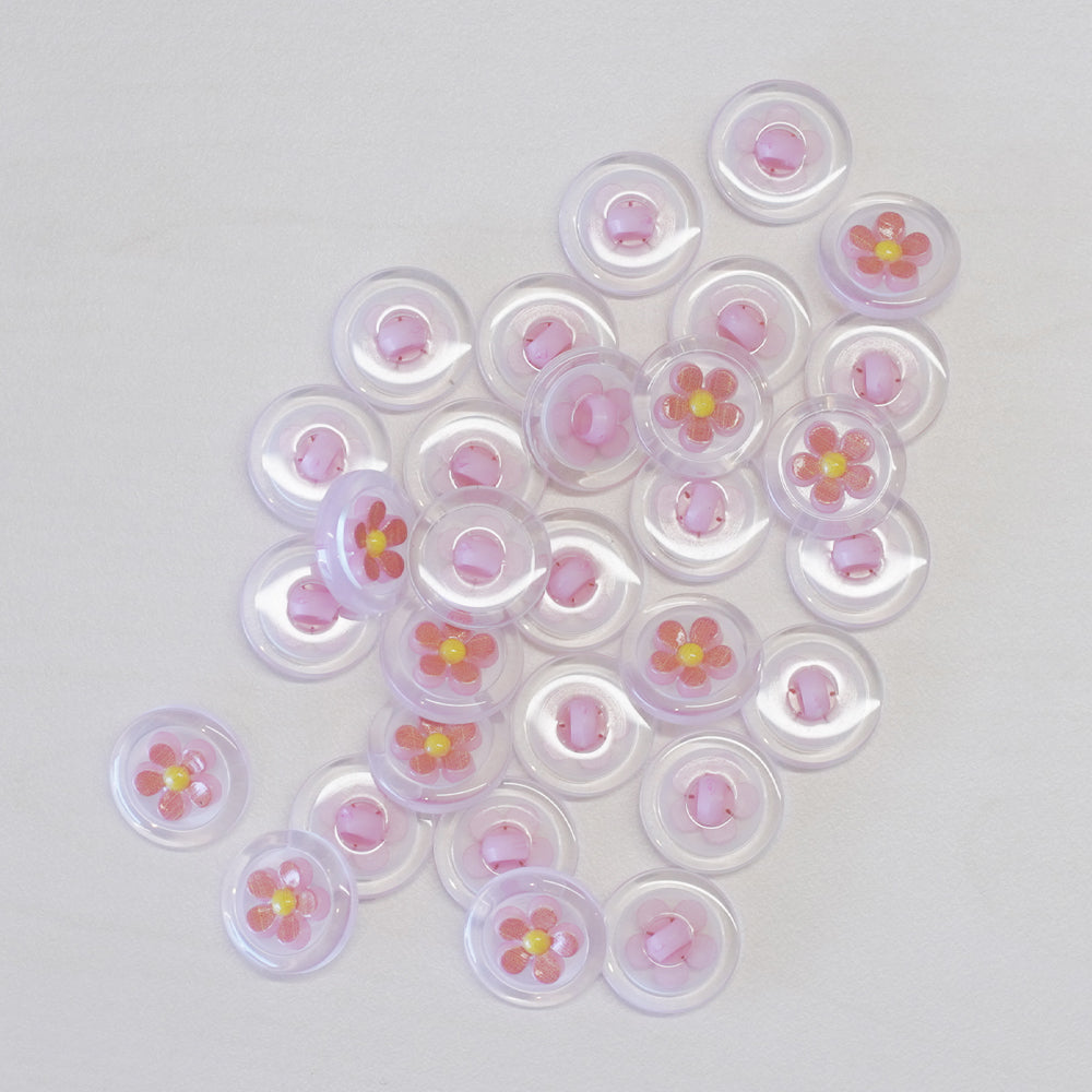 Flower Clear Buttons – ROLLY WOOL