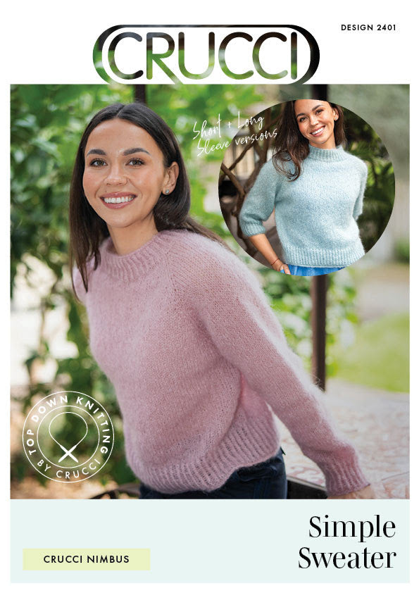 Crucci Knitting Pattern 2401 Simple Top Down Sweater – ROLLY WOOL