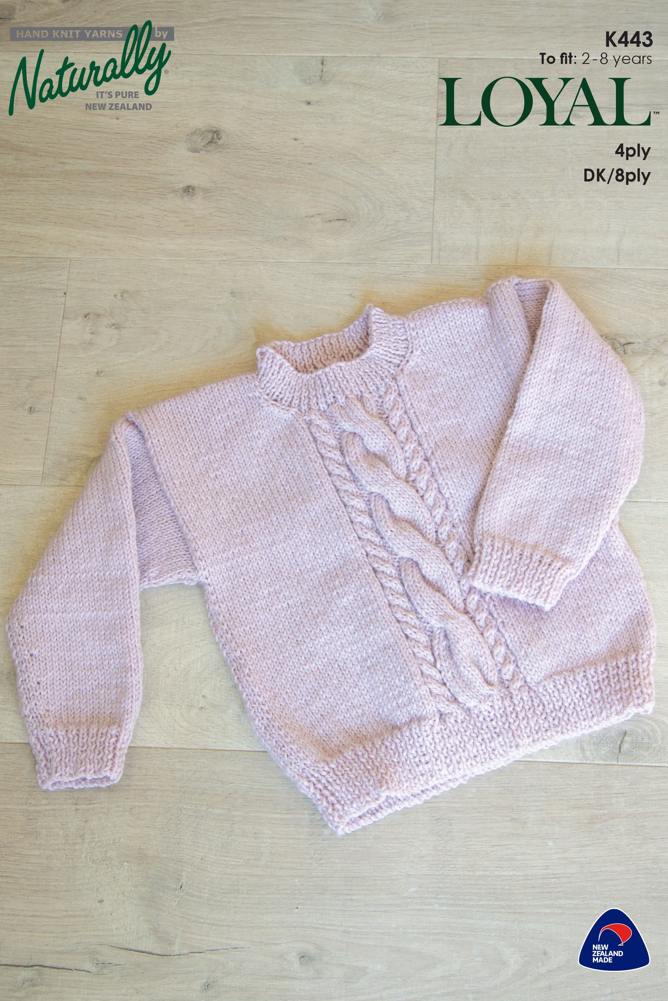 Naturally K443 Cable Sweater in 4 Ply or 8 Ply – ROLLY WOOL